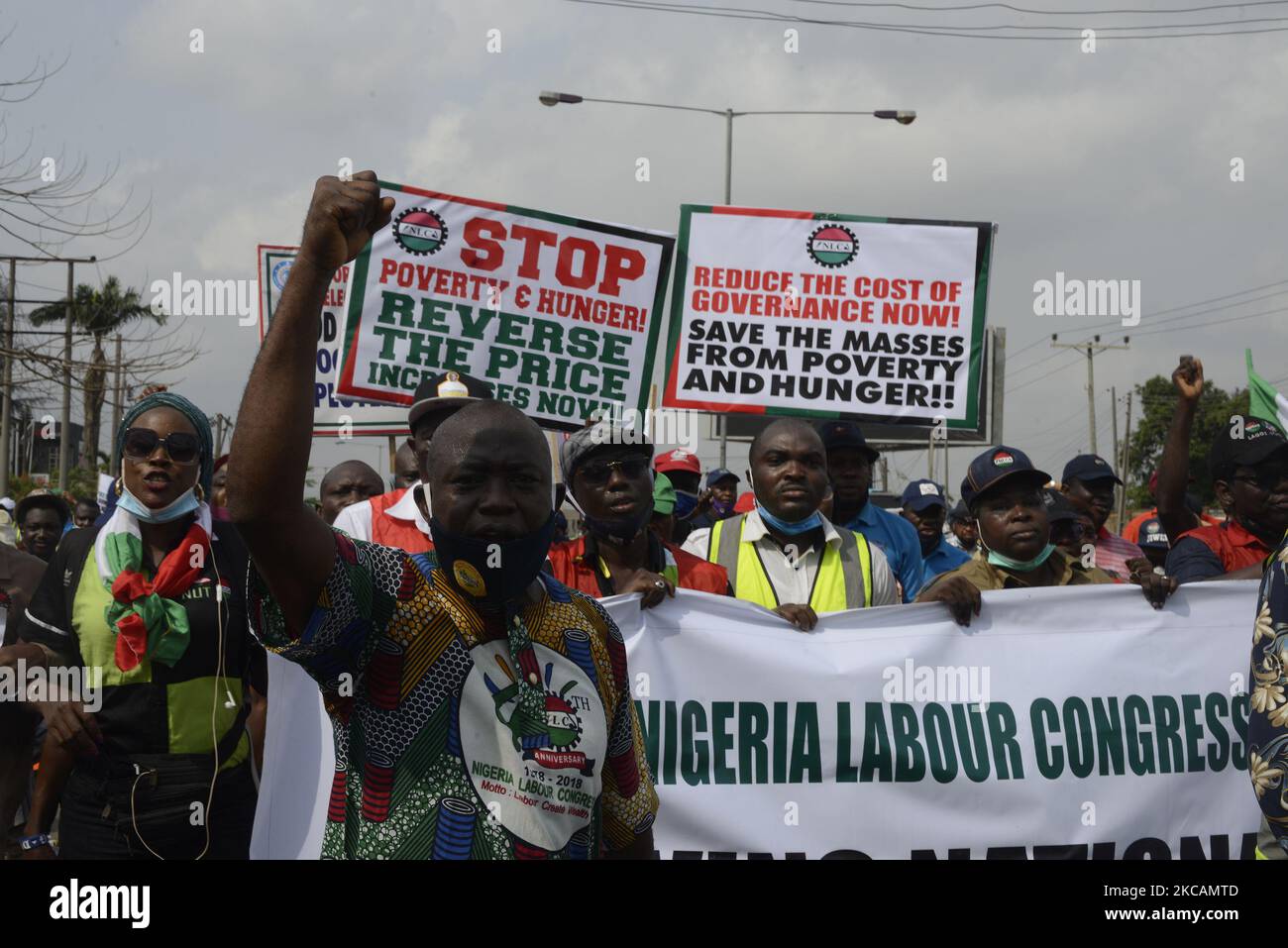 Members of Nigerian Labour Congress (NLC) and Trade Union Congress (TUC ...
