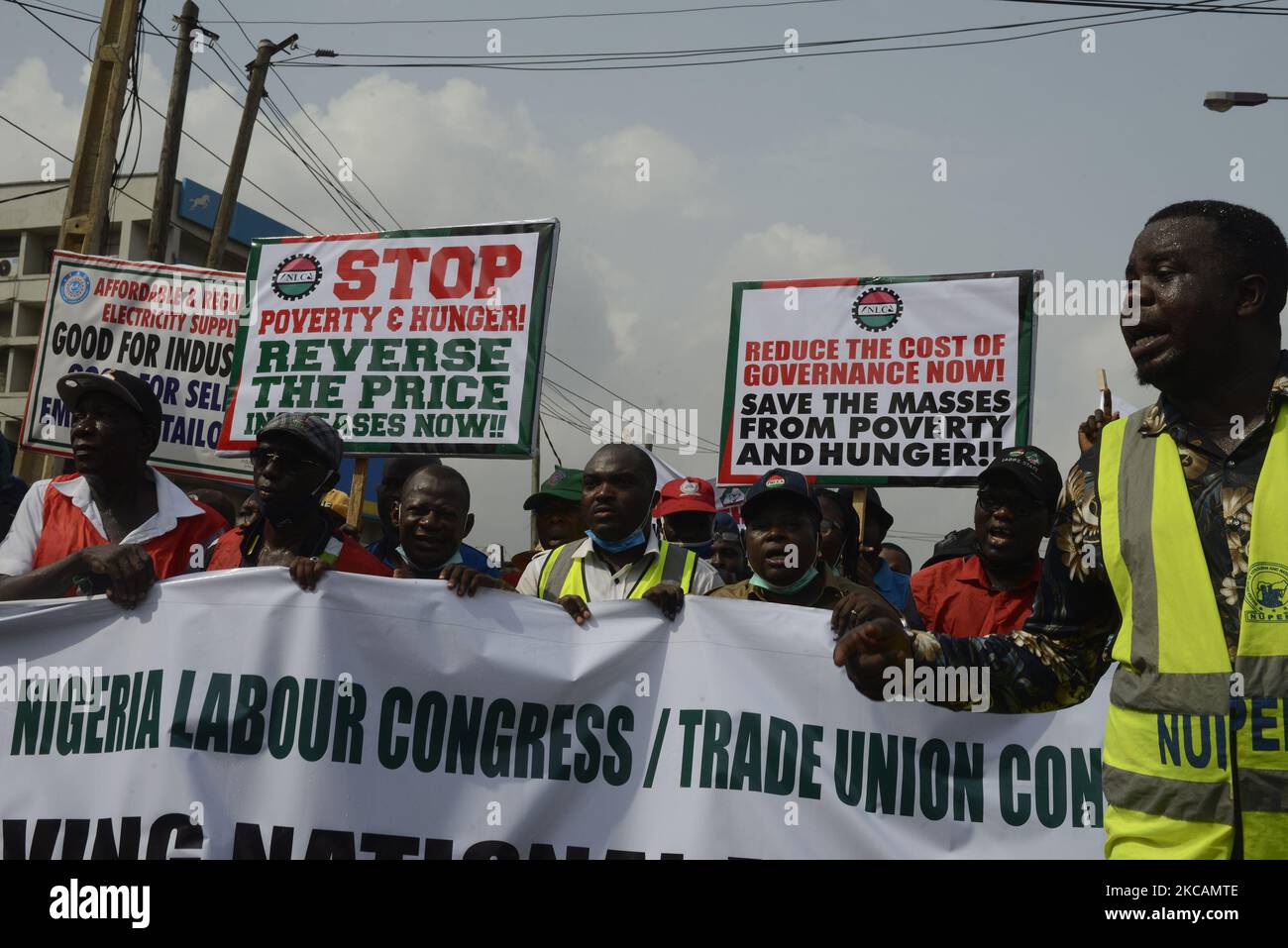 Members of Nigerian Labour Congress (NLC) and Trade Union Congress (TUC ...