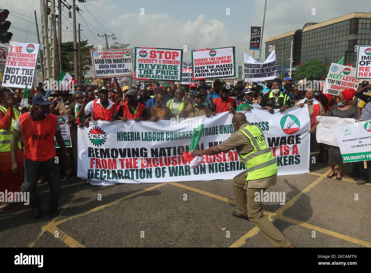 Members of Nigerian Labour Congress (NLC) and Trade Union Congress (TUC ...