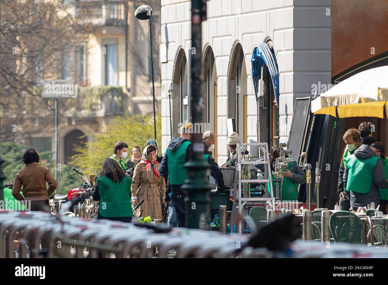 Lady Gaga is seen on the House of Gucci movie set on March 10, 2021 in ...