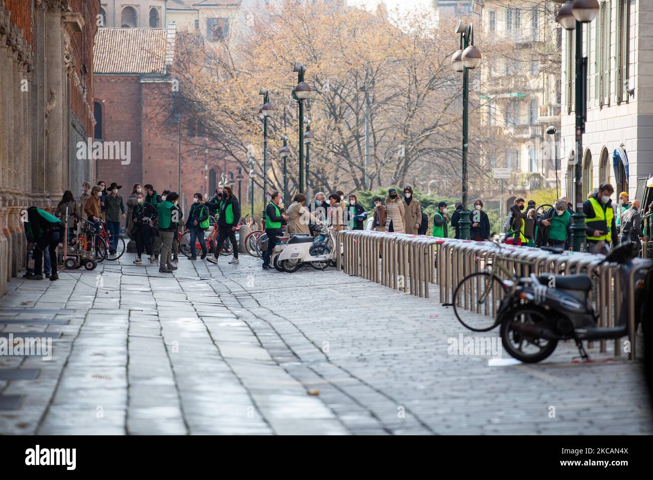 Lady Gaga, Adam Driver and Ridley Scott are seen on the House of Gucci ...