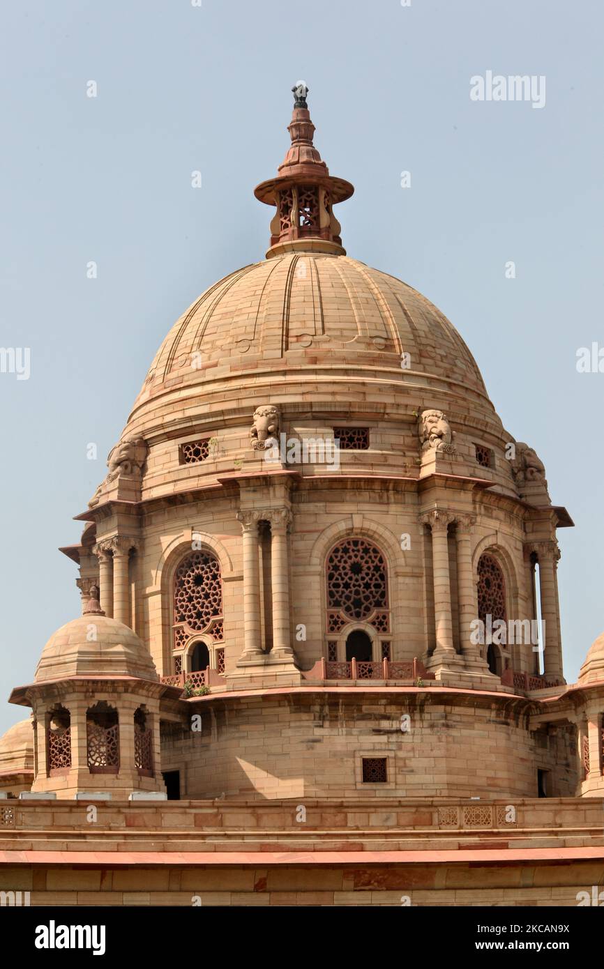 Detail of the Secretariat Building in New Delhi, India. (Photo by ...