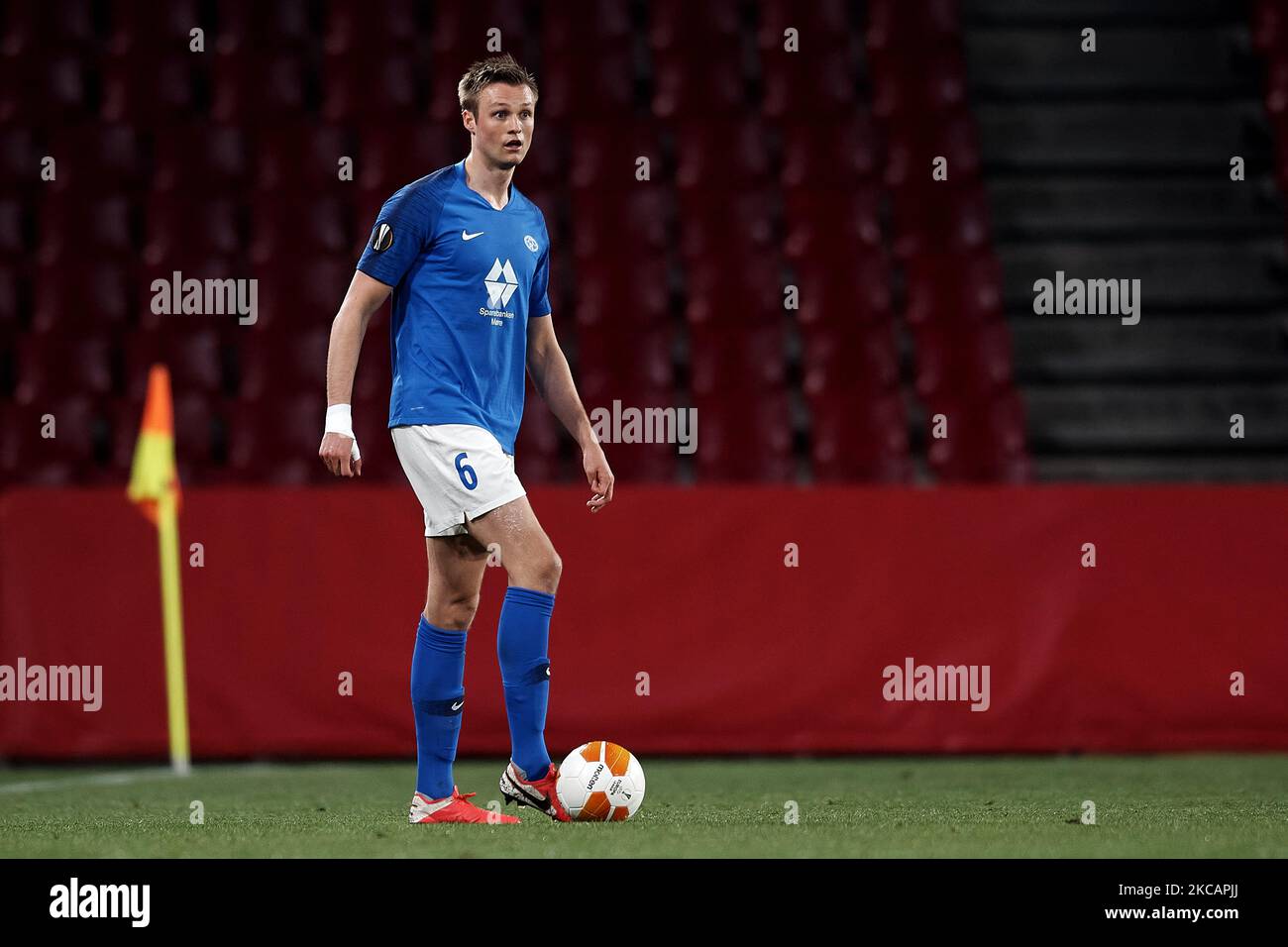 Stian Gregersen of Molde in action during the UEFA Europa League Round ...