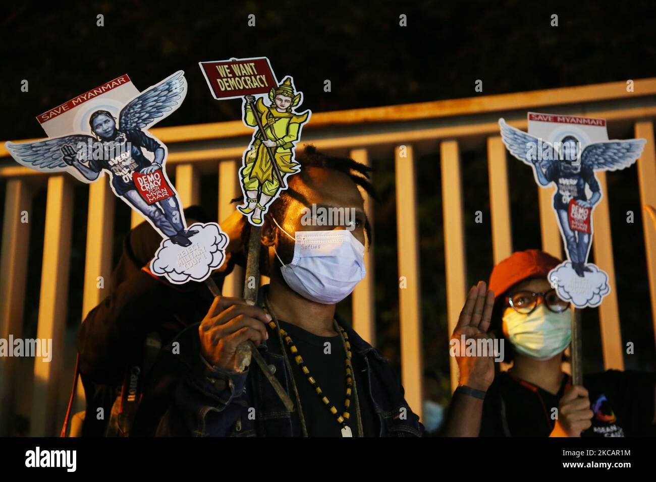 Milk Tea Alliance Indonesia in action during Solidarity for the Myanmar ...