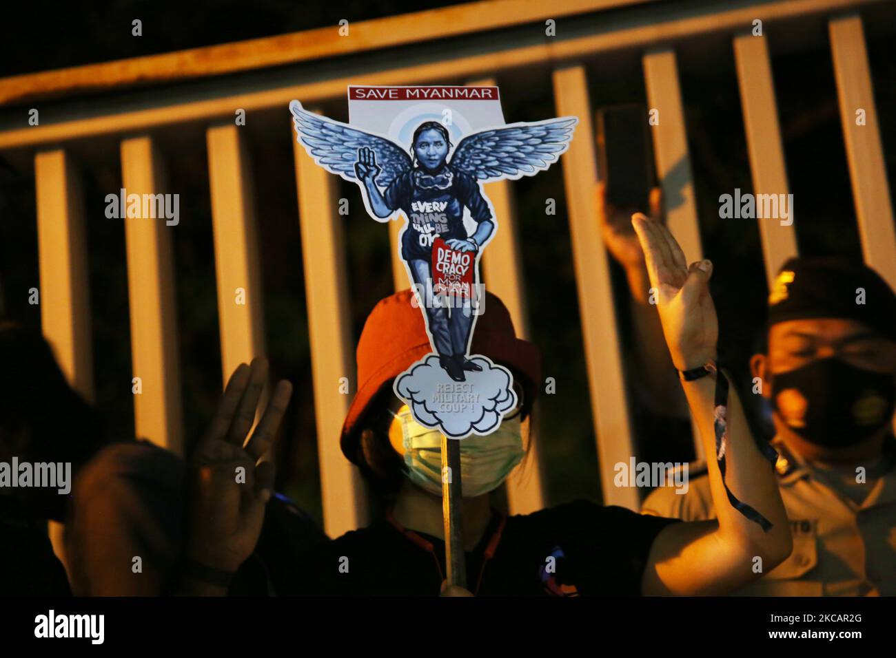 Milk Tea Alliance Indonesia in action during Solidarity for the Myanmar ...