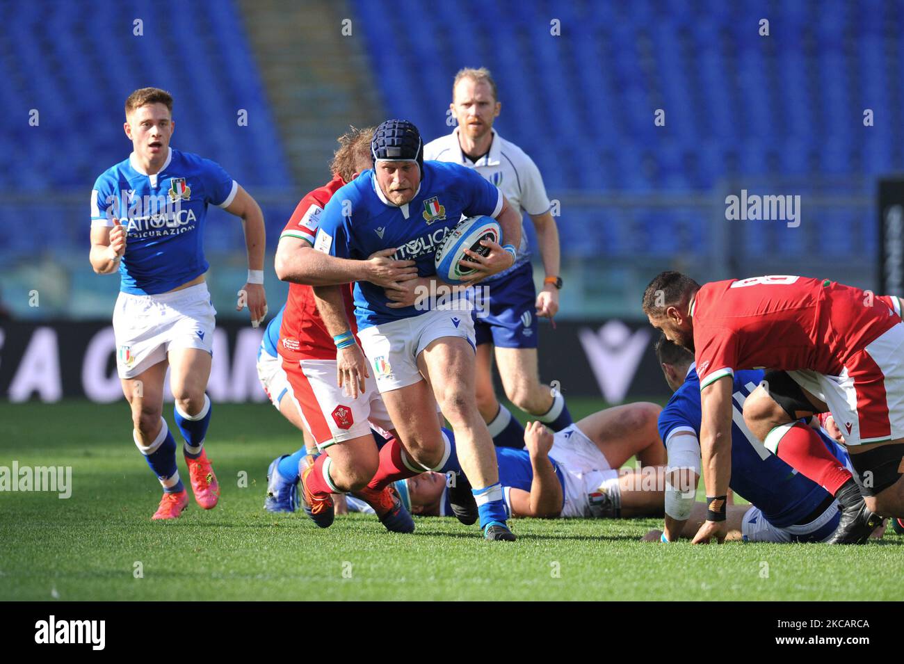 Captain of Italy Luca Bigi in action during the 2021 Guinness Six ...