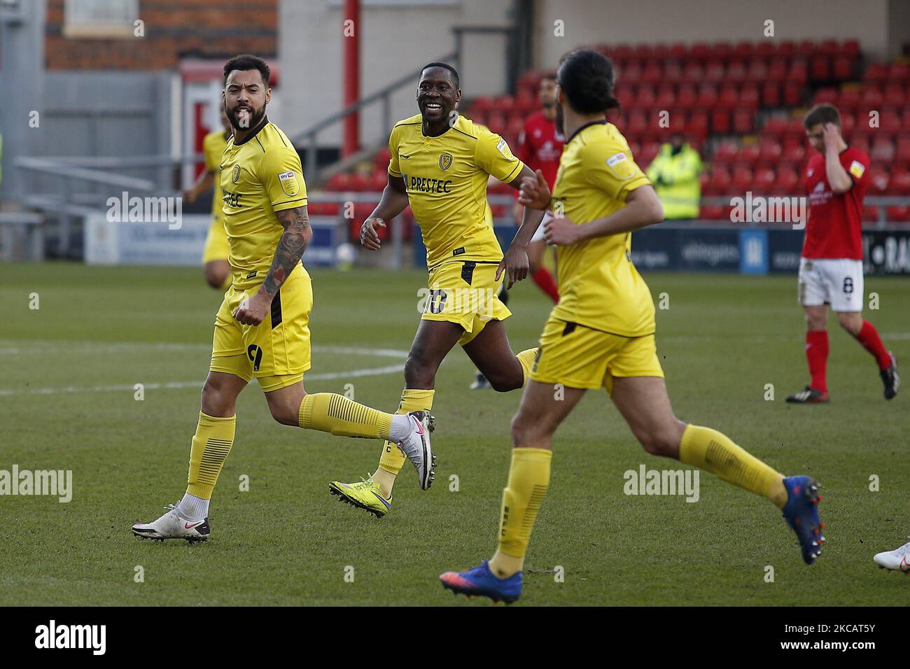 Burtons Kane Hemmings celebrates making it 2-0 during the Sky Bet ...