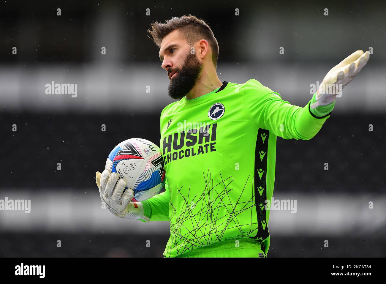 Bartosz Bialkowski of Millwall gestures during the Sky Bet Championship ...