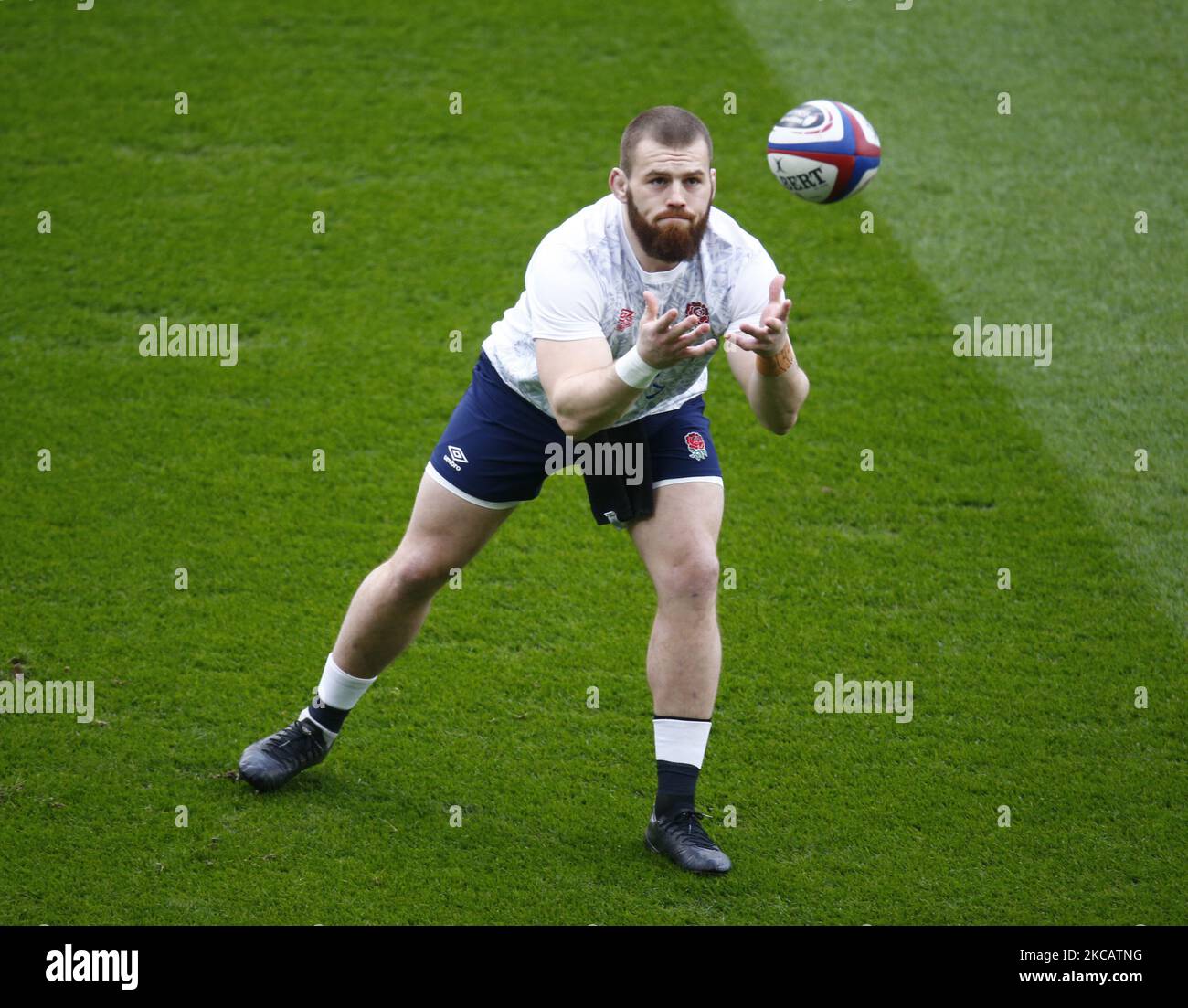 Luke Cowan-Dickie of England Warm-upduring Guinness 6 Nations between ...