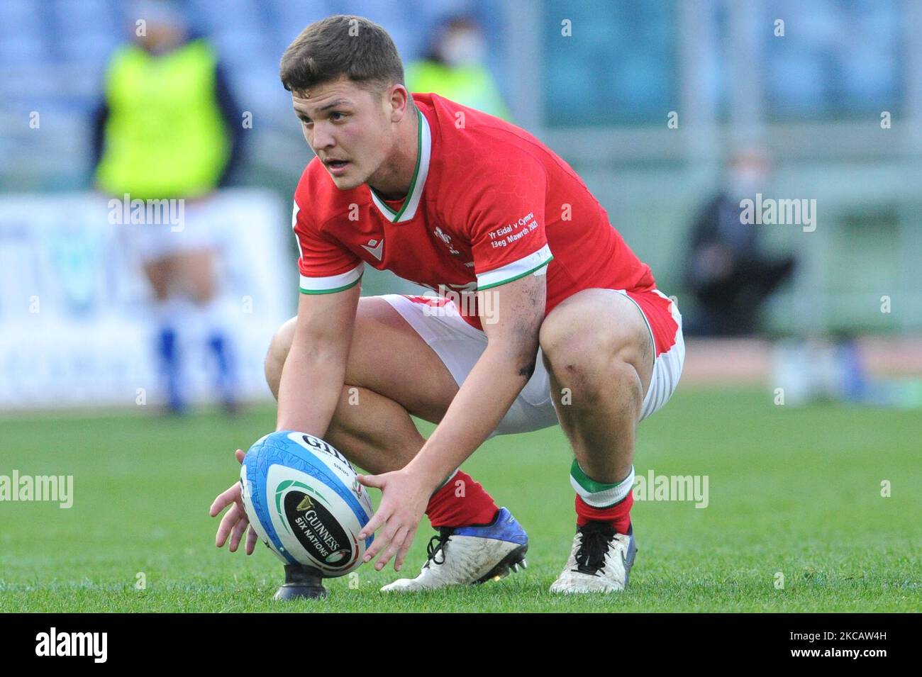 Callum Sheedy of Wales ready to kick a free kick during the 2021 ...