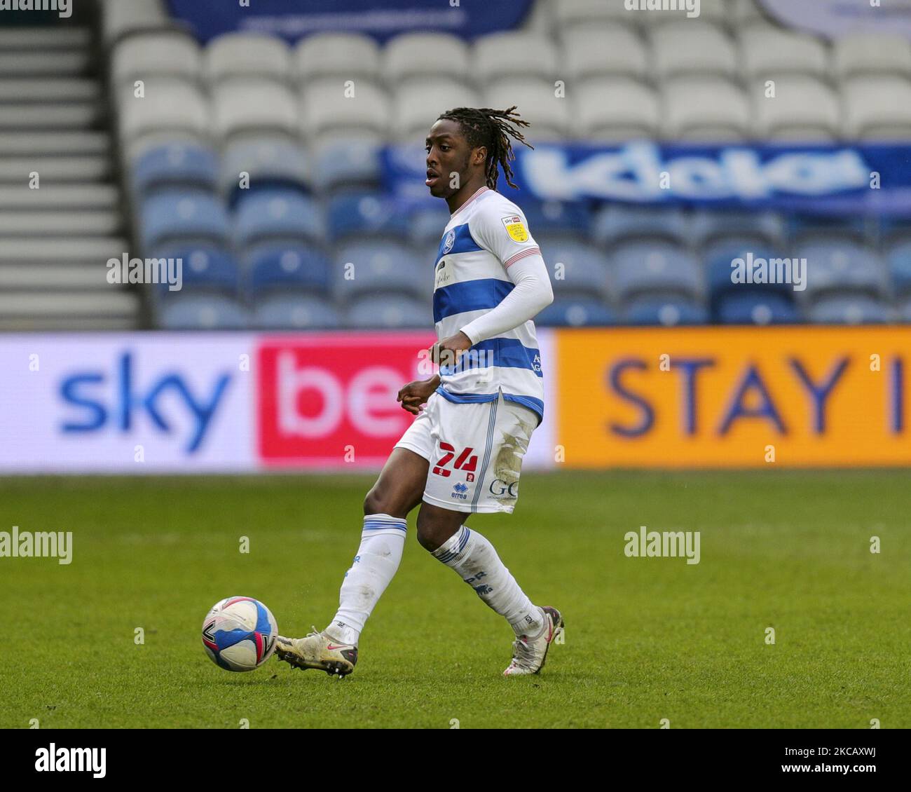 QPRs Osman Kakay on the ball during the Sky Bet Championship match ...
