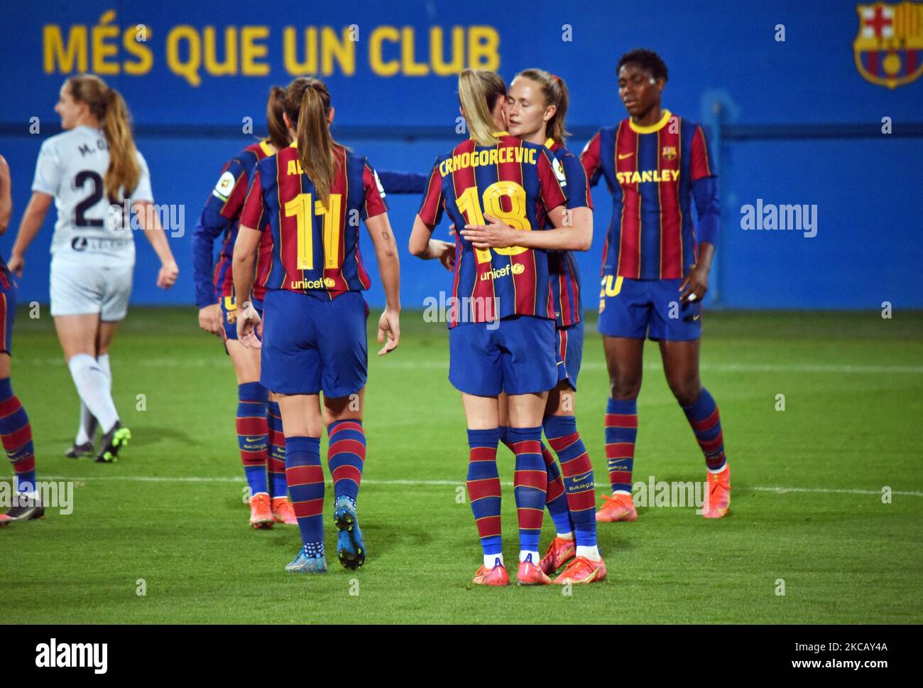 Caroline graham hansen goal celebration hi-res stock photography and ...