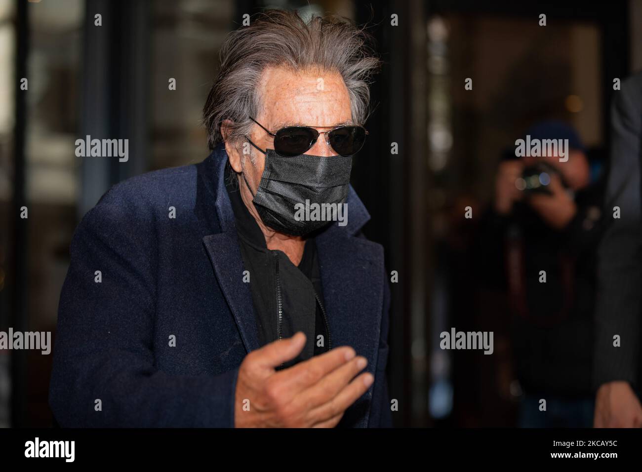 Al Pacino leaves his hotel before the House Of Gucci shooting on March ...