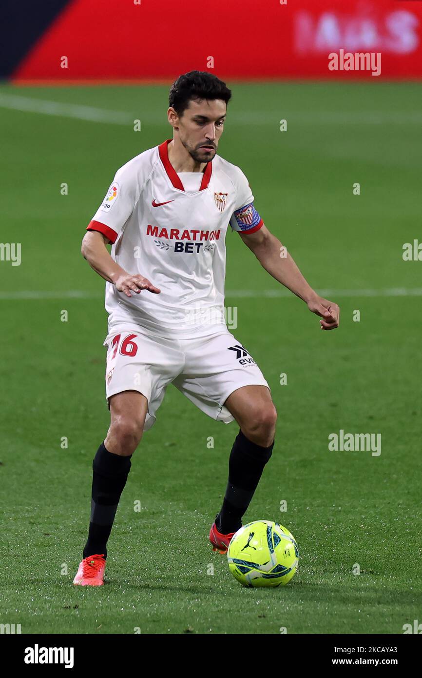 Jesus Navas of Sevilla CF in action during the La Liga match between ...