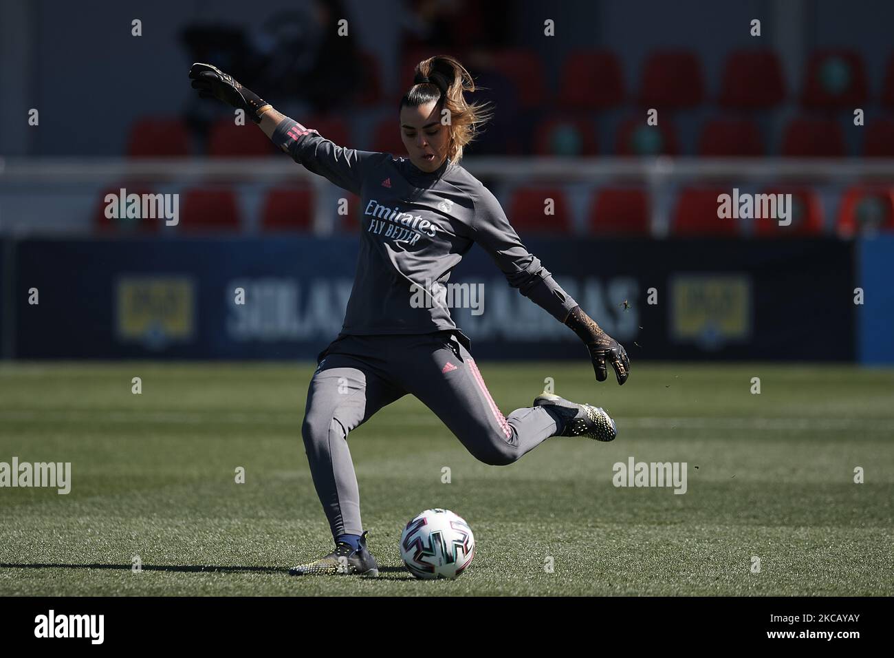 Maria Isabel Rodriguez "Misa" of Real Madrid during the warm-up before ...