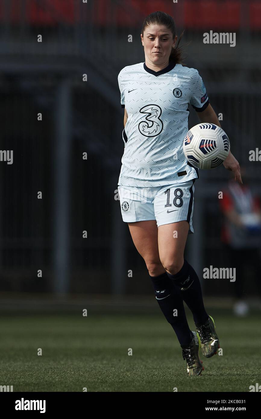 Maren Mjelde (Norway) of Chelsea FC controls the ball during the Women ...