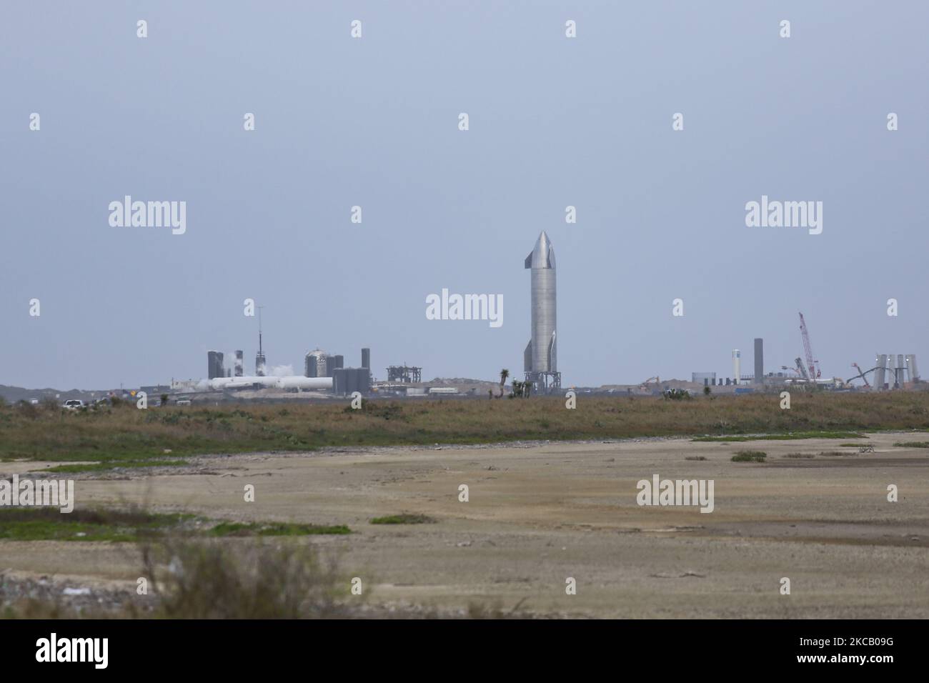 Starship SN11 on the afternoon of Monday, March 15th at SpaceX's South ...