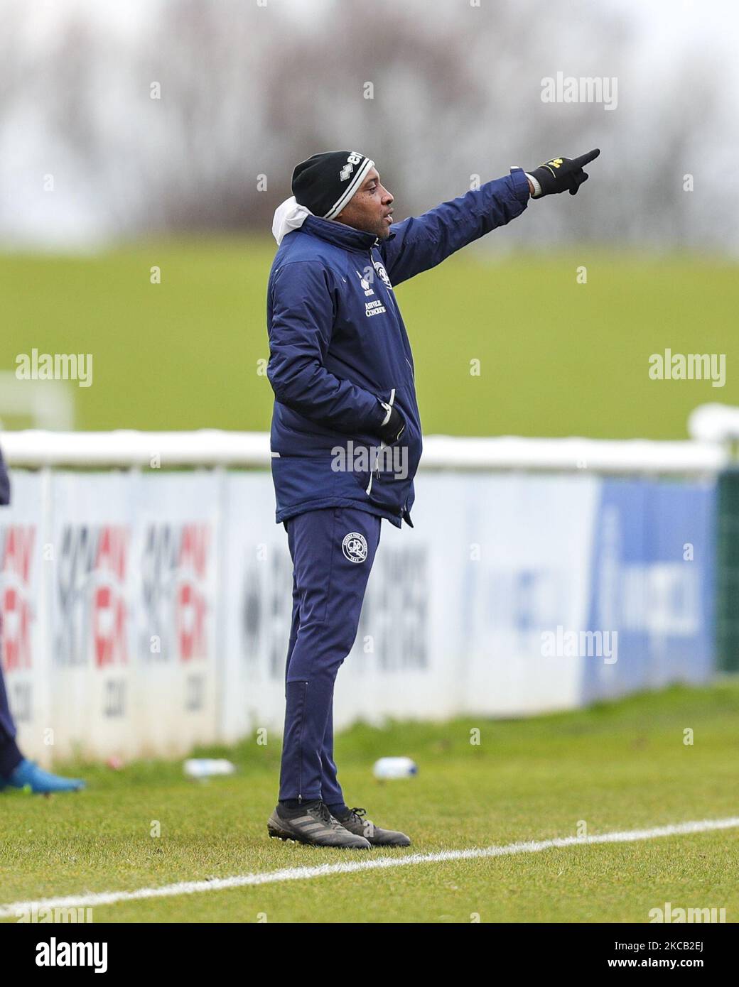QPR U23 coach Andy Impey during the Professional Development League 2 ...