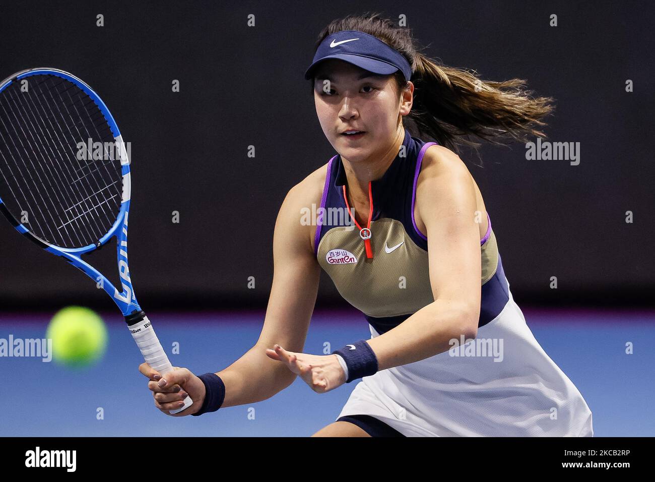 Xinyu Wang of China during her WTA St. Petersburg Ladies Trophy 2021 ...