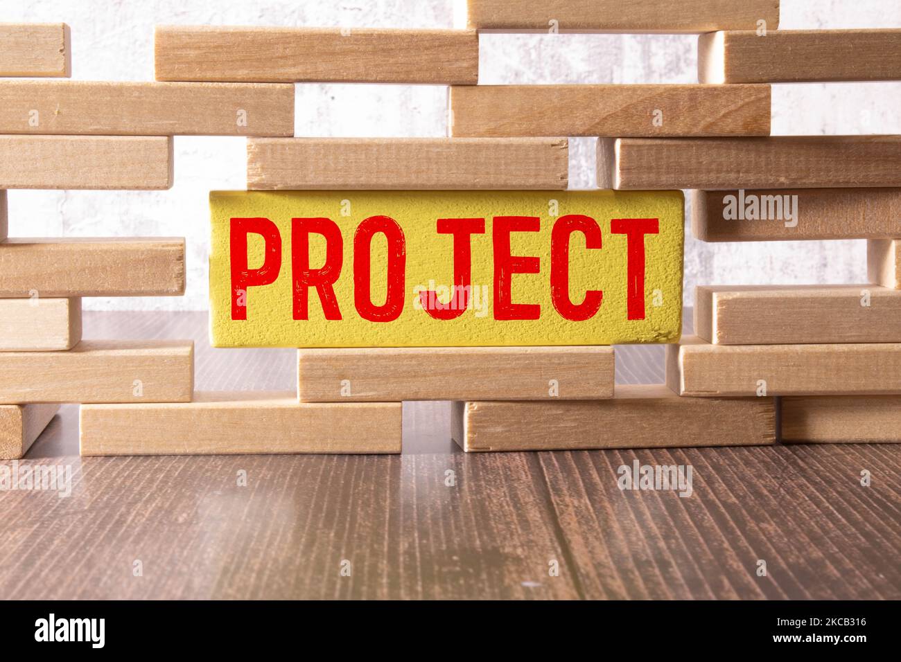 Project Word Written In Wooden Cube Stock Photo - Alamy