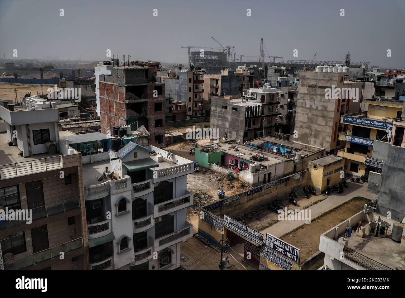 View of residential houses in Dwarka area of New Delhi, India on 18 ...