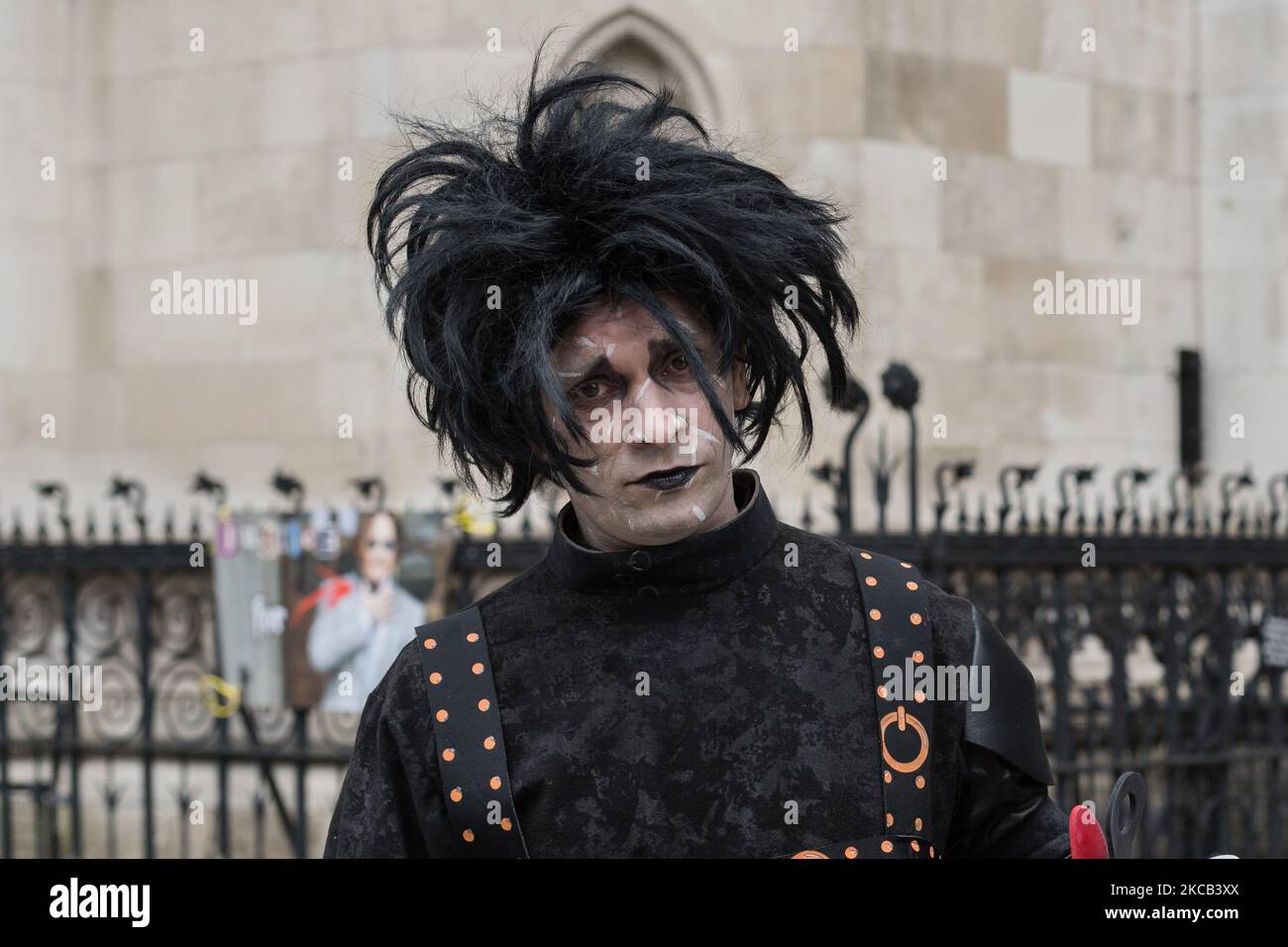 LONDON, UNITED KINGDOM - MARCH 18, 2021: Johnny Depp's supporter ...