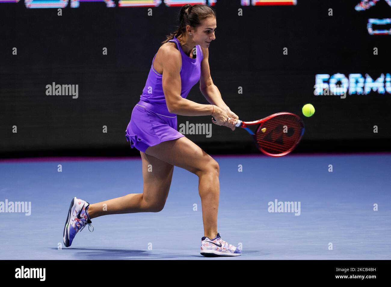 Anastasia Gasanova of Russia returns the ball to Anastasia ...