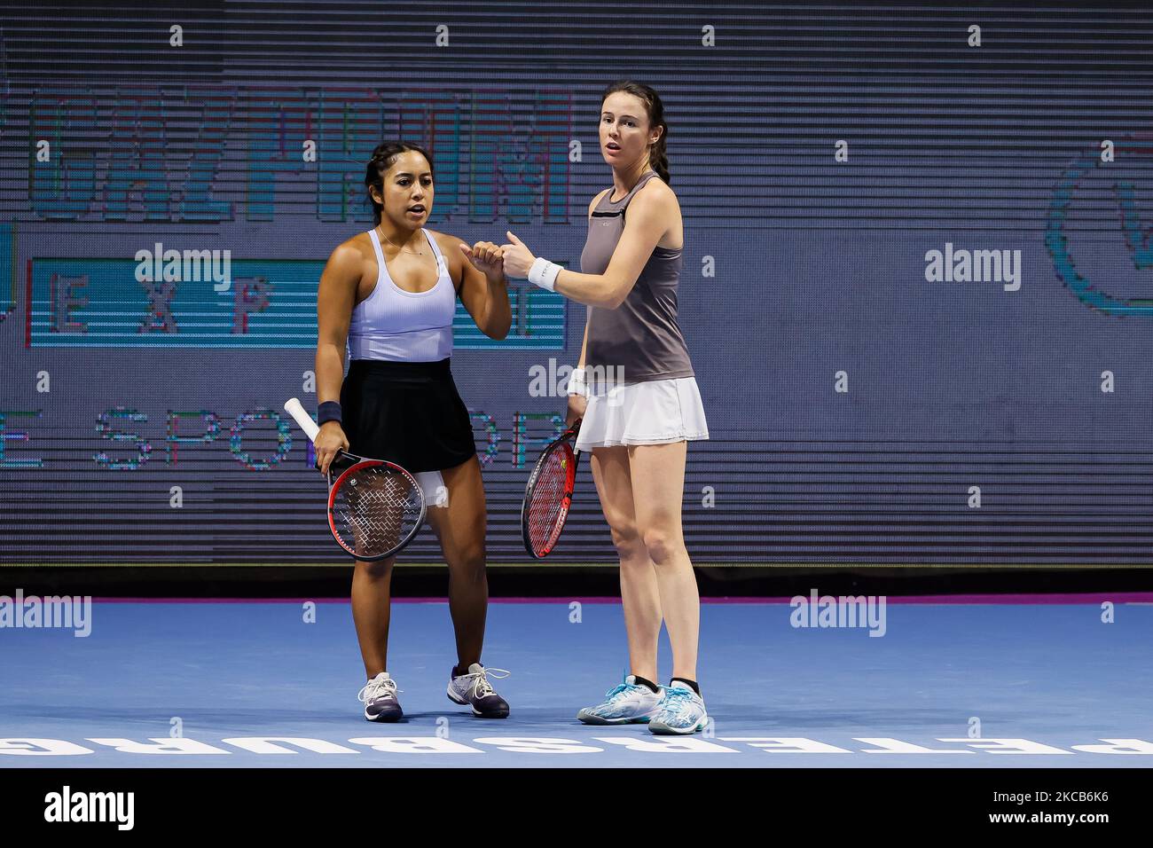 United States couple Kaitlyn Christian (R) and Sabrina Santamaria ...