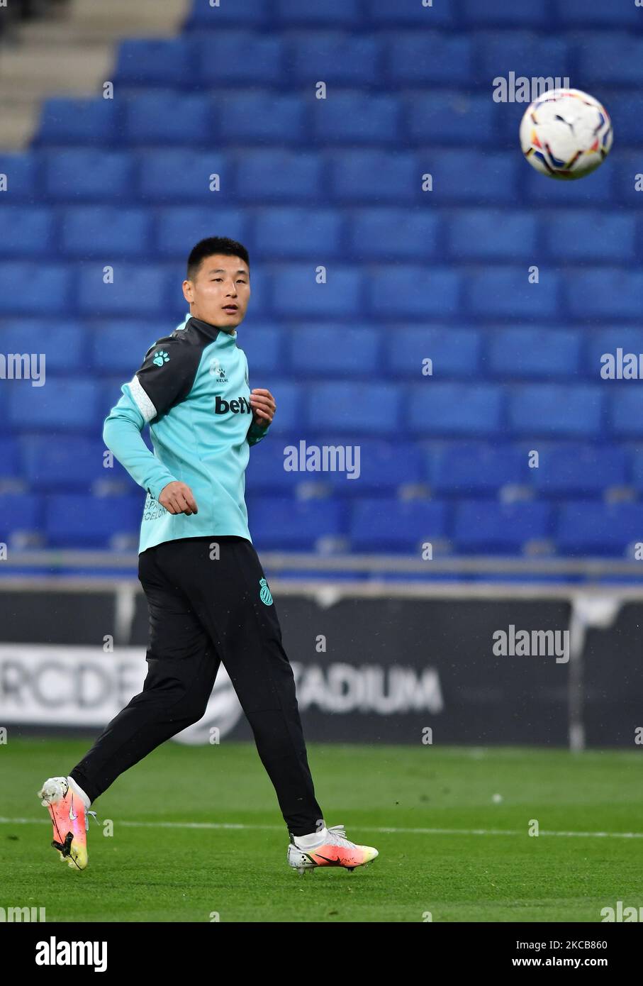 Wu Lei during the match between RCD Espanyol and UD Logrones ...