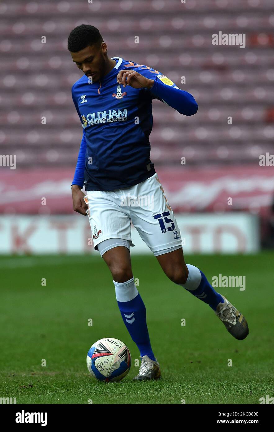 Stock action picture of Oldham Athletic's Kyle Jameson during the Sky ...