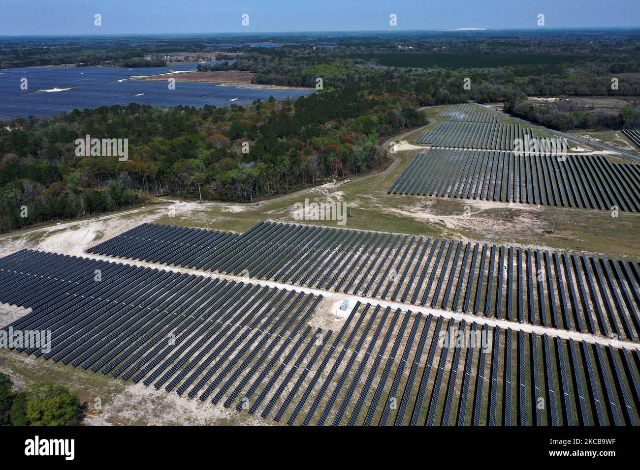In this aerial view from a drone, the Florida Power & Light Echo River ...