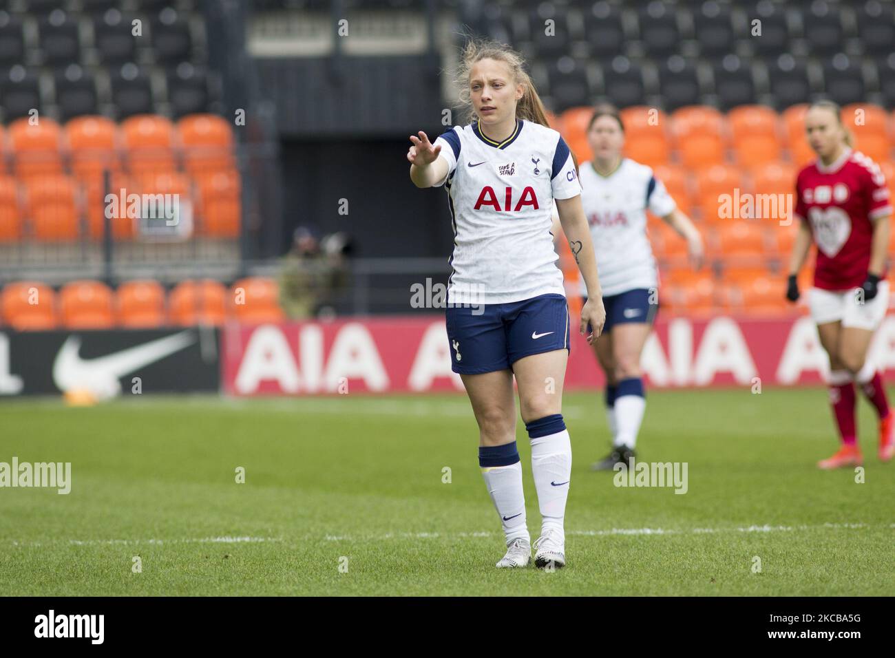 Angela Addison (Tottenham) gestures during the 2020-21 FA Womenâ€™s ...