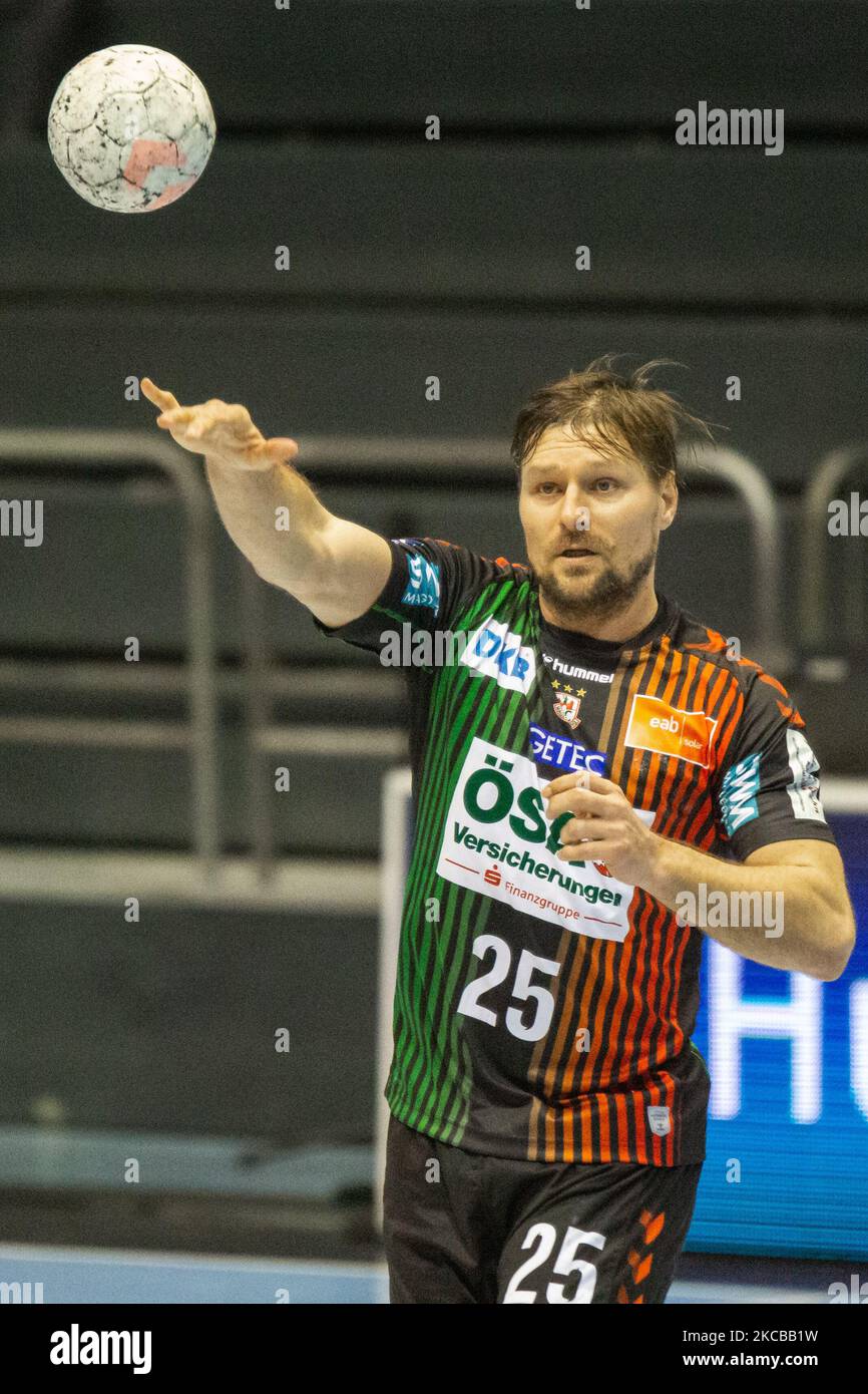 Marko Bezjak of SC Magdeburg controls the ball during the LIQUI MOLY ...
