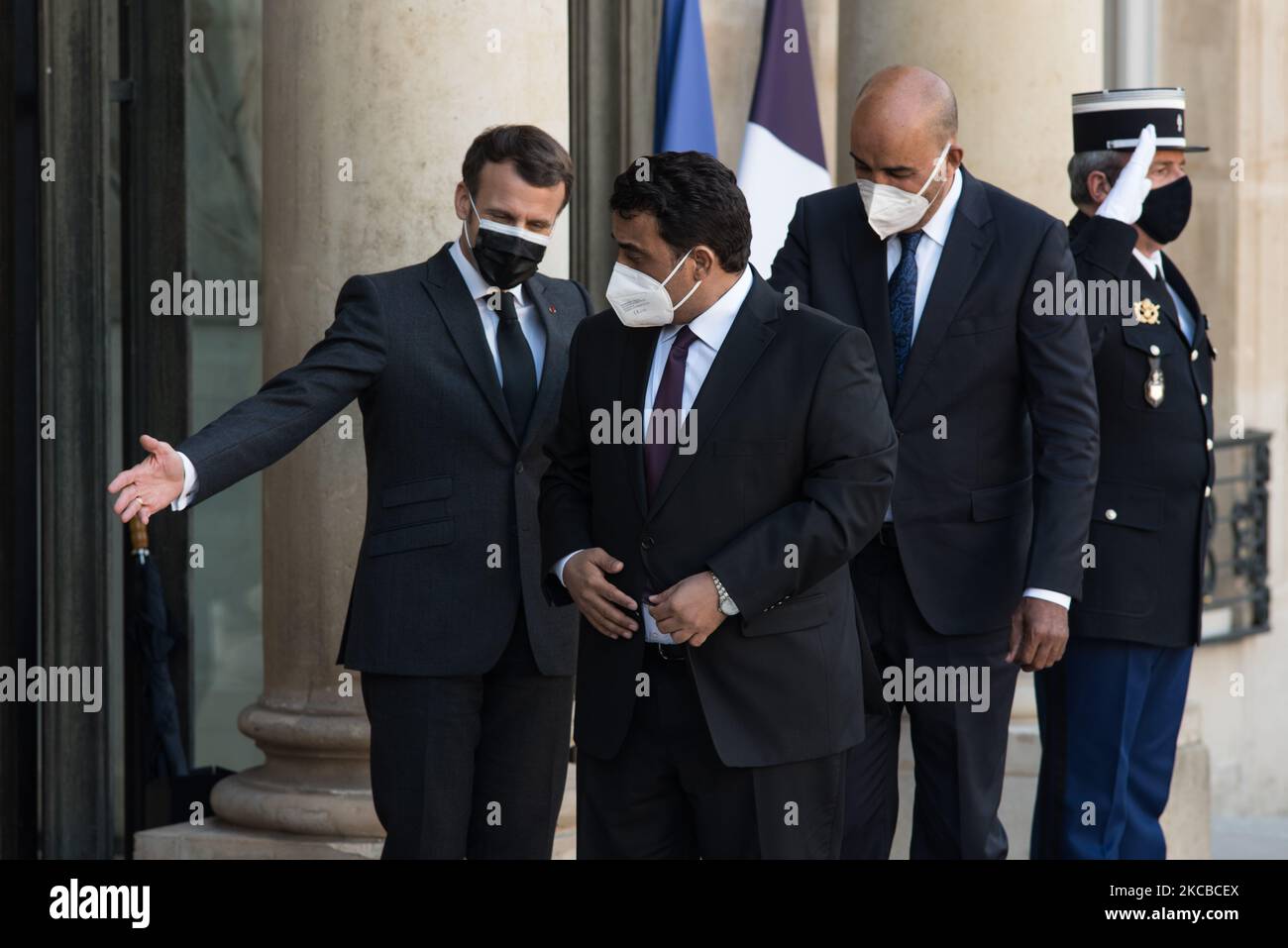 The President of the Republic, Mr. Emmanuel Macron, receives at the ...
