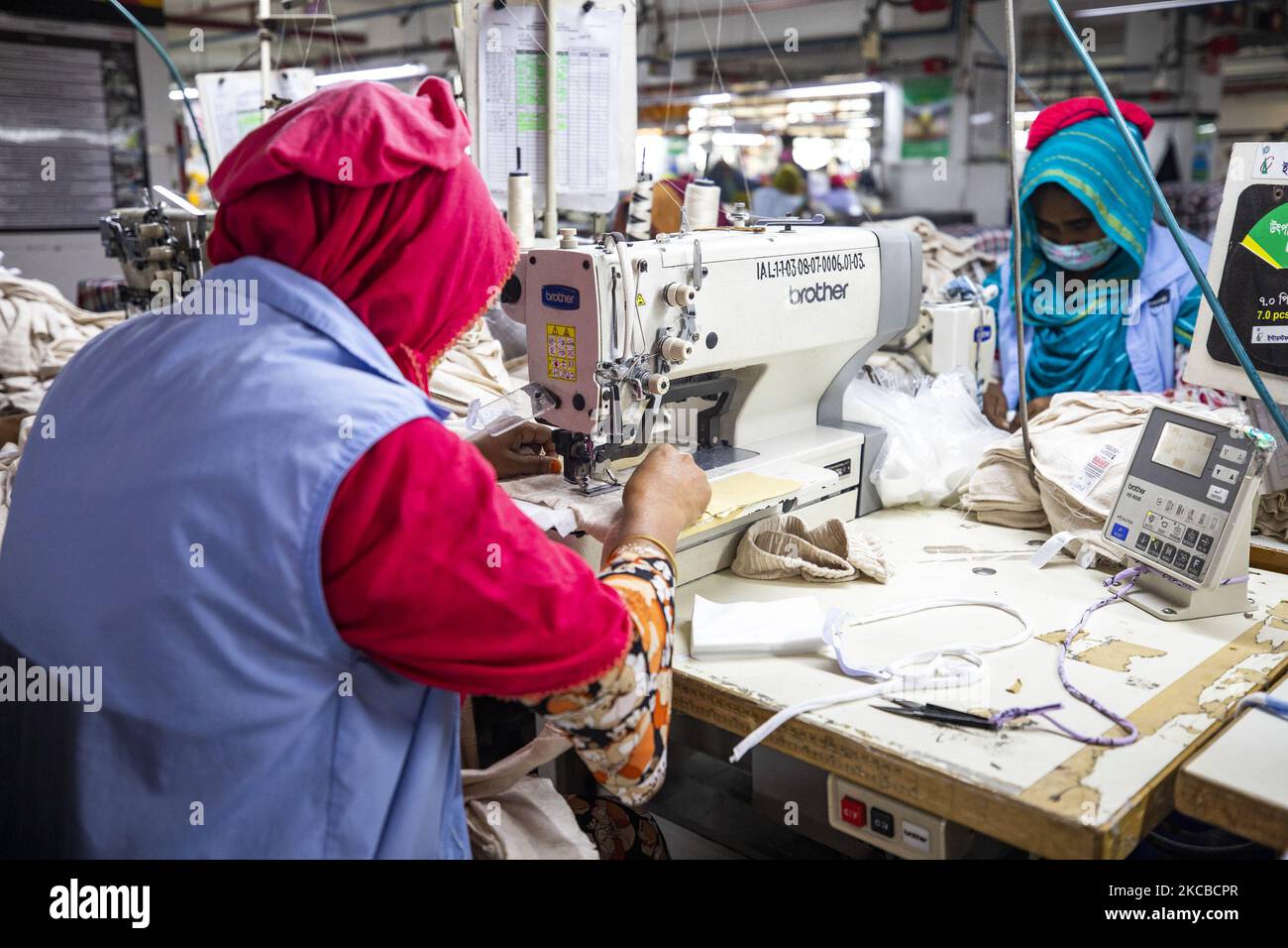 Ready made garments worker works in a garments factory in Gazipur on ...