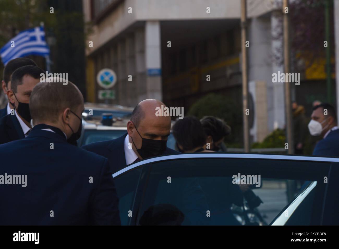 Russian prime minister Mikhail Mishustin visits the mayor of Athens ...