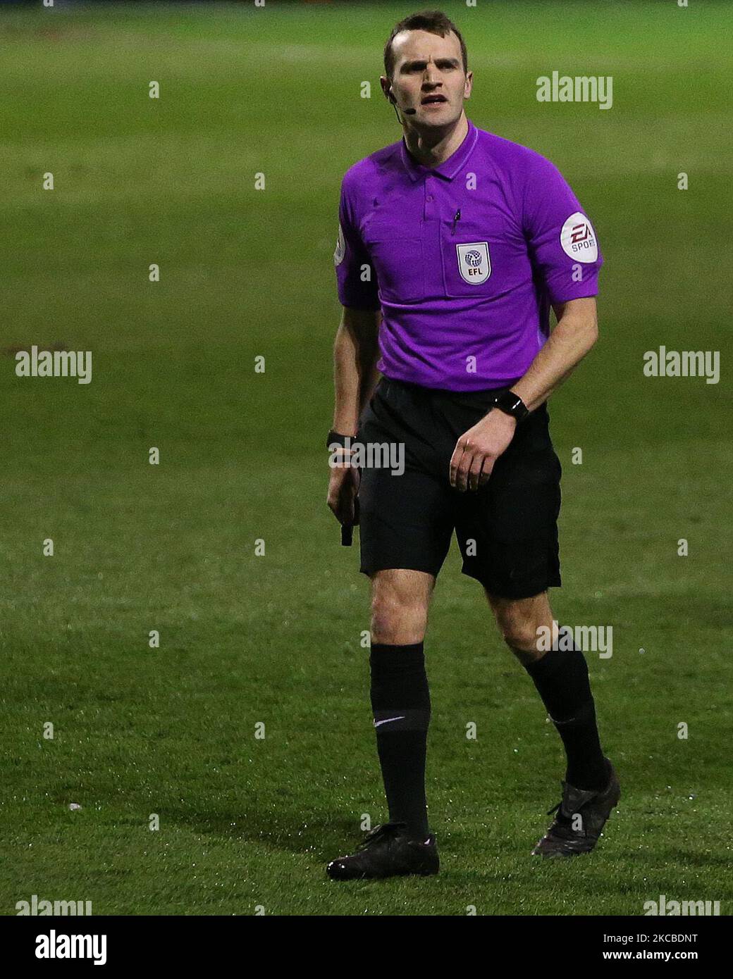 Referee Ben Speedie during the Sky Bet League 2 match between Barrow ...