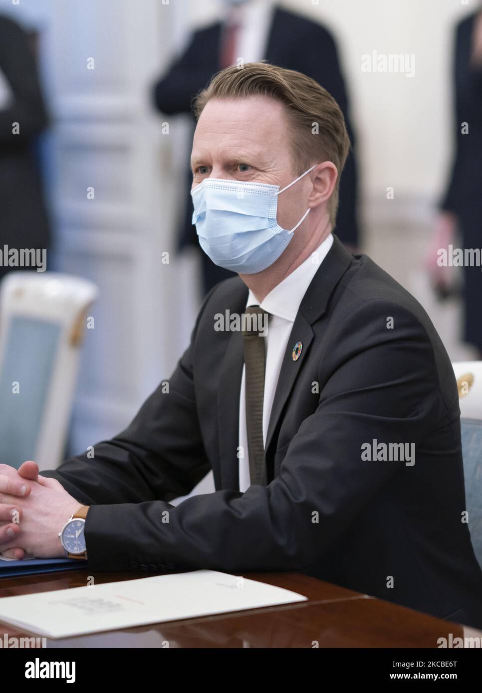 xteriors Minister Danish Jeppe Kofod during the reunion his official ...