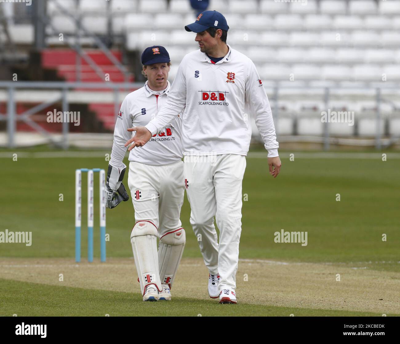 L-R Essex's Adam Wheater and Essex's Sir Alistair Cook during Friendly ...