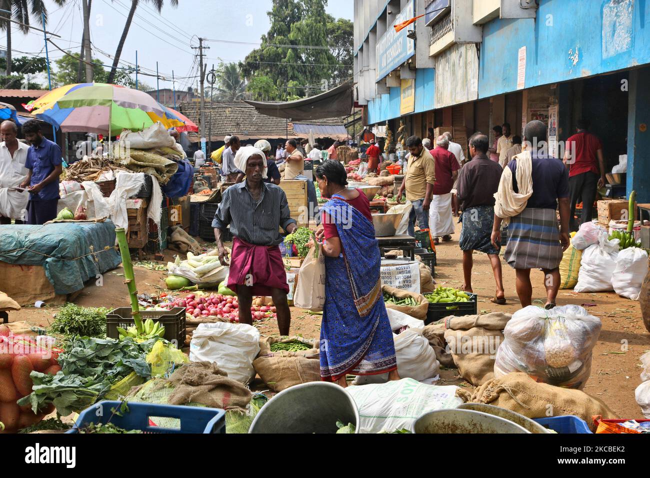 Fruit and vegetables being sold at the Chalai market in the city of ...