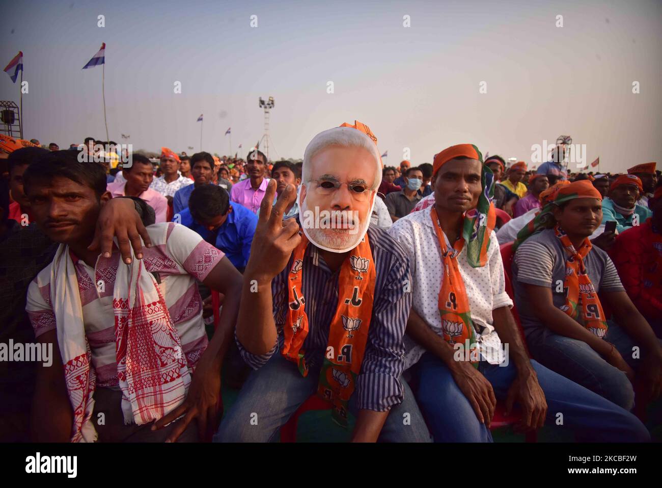 Bharatiya Janata Party (BJP) supporters attend Indian Prime Minister ...