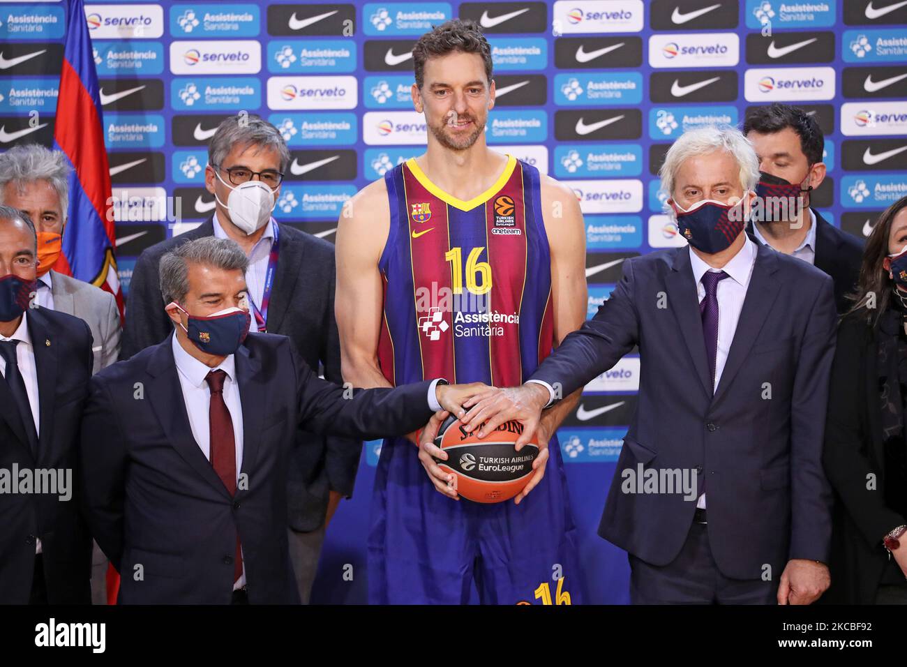 Joan Laporte, president of the club, during the presentation of Pau ...