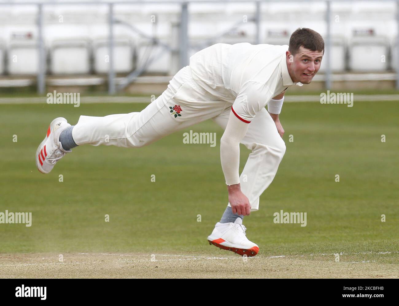 Jack Blatherwick of Lancashire CCC during Friendly Day One of 2 match ...