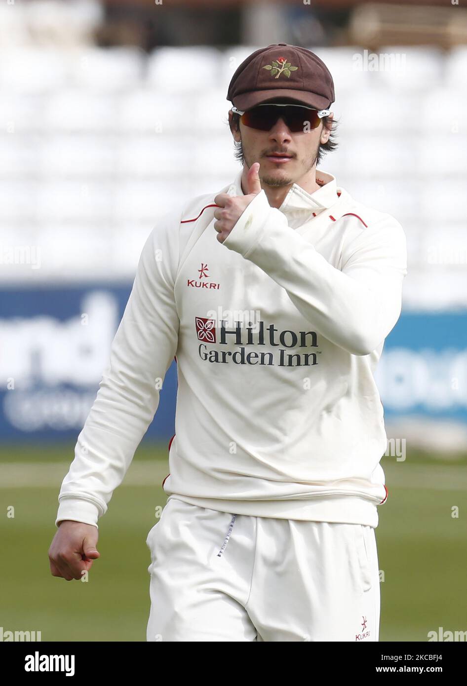 Rob Jones of Lancashire CCC during Friendly Day One of 2 match between ...