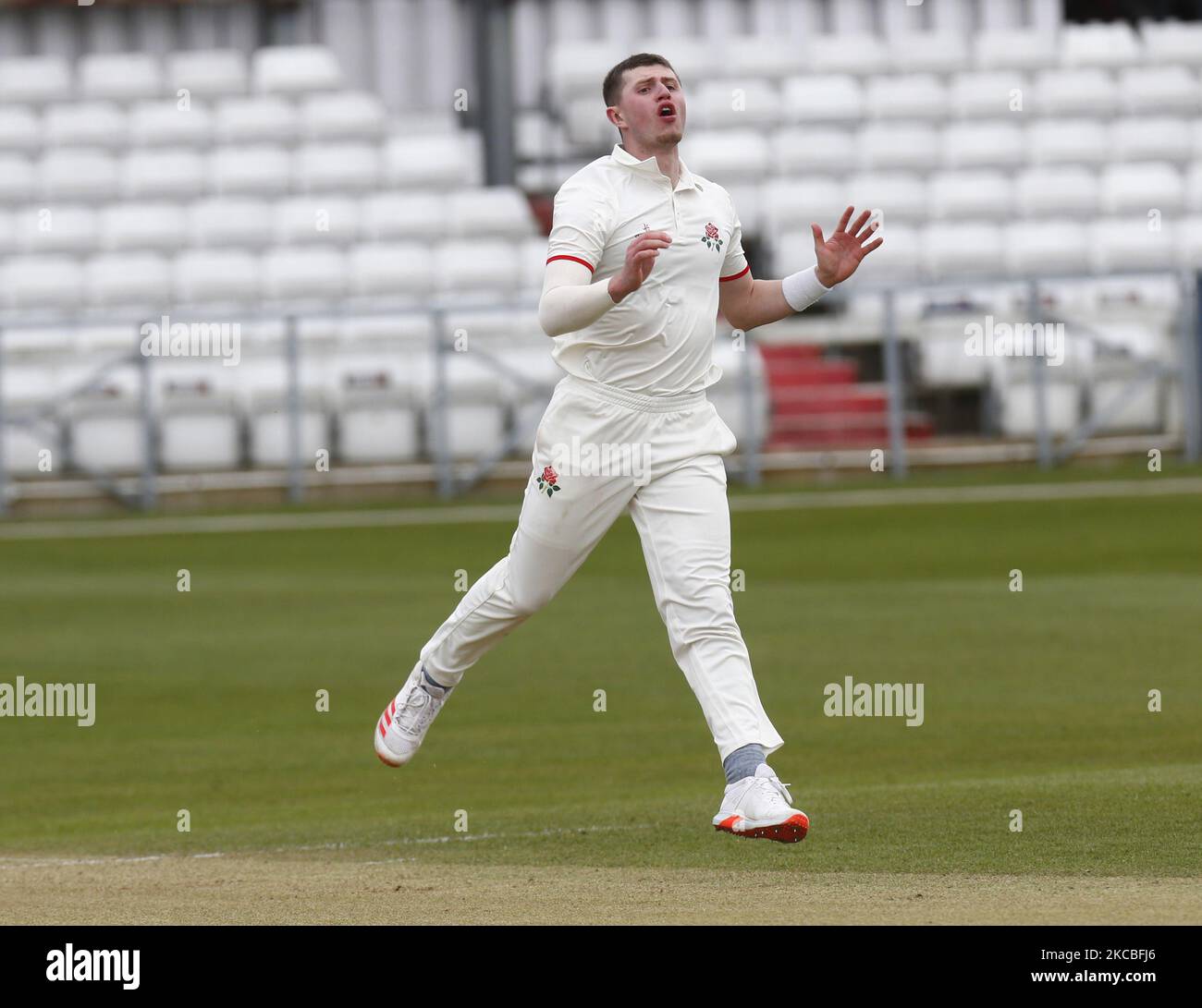 Jack Blatherwick of Lancashire CCC during Friendly Day One of 2 match ...