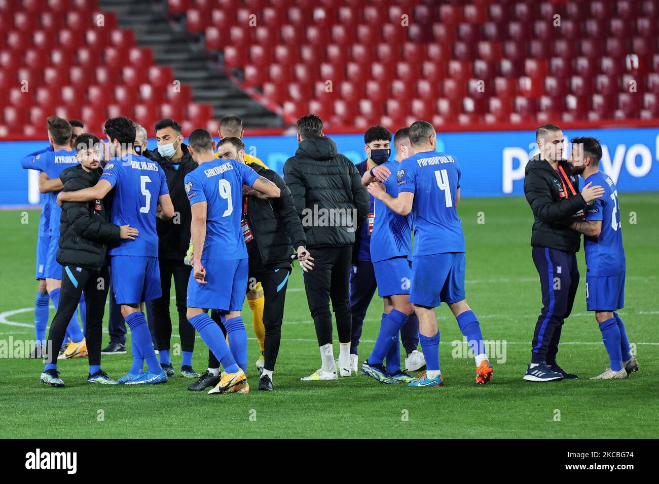 Greecee players celebrate during the FIFA World Cup 2022 Qatar ...