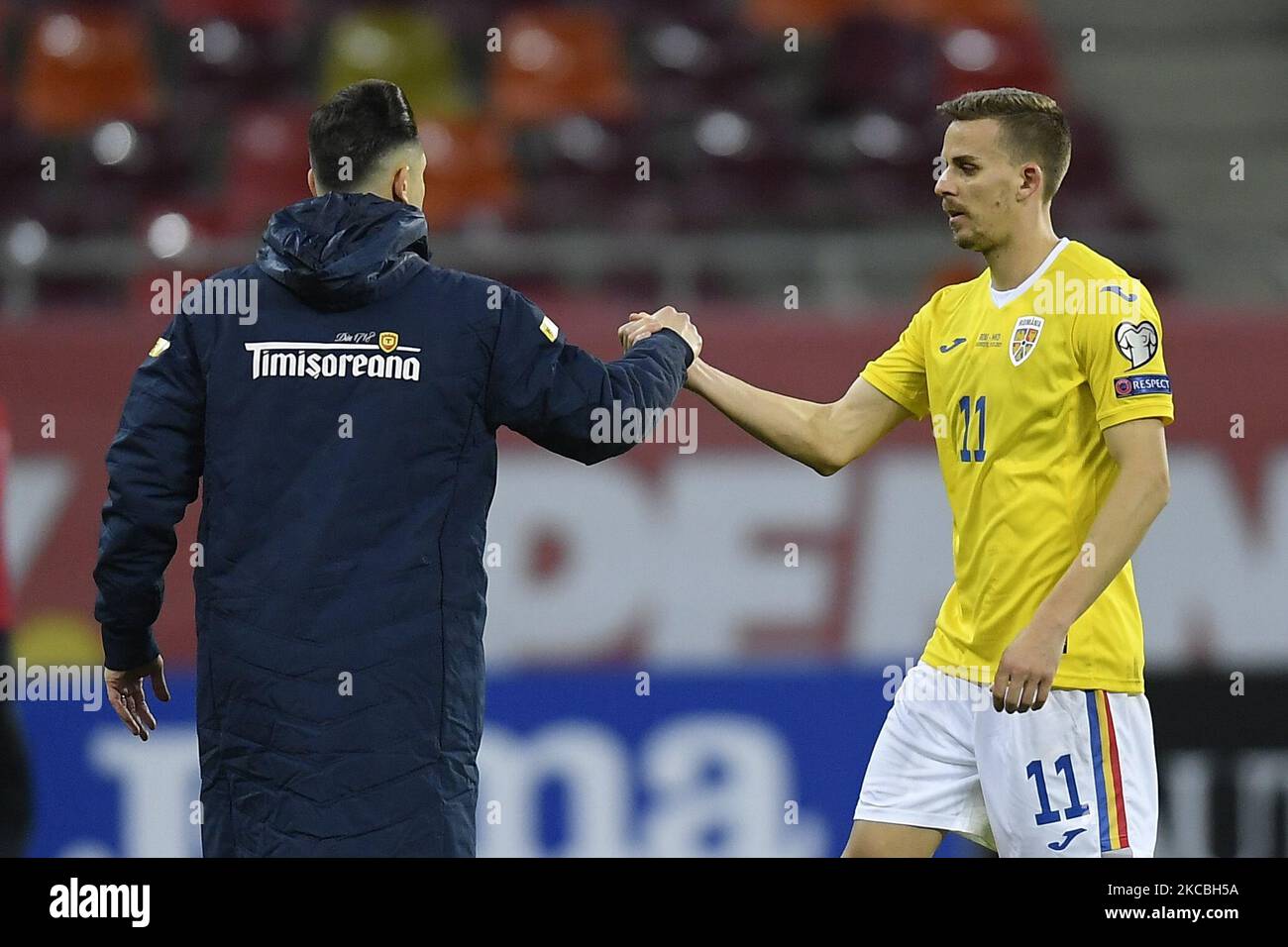 Mirel Radoi and Nicusor Bancu during the FIFA World Cup Qatar 2022 ...