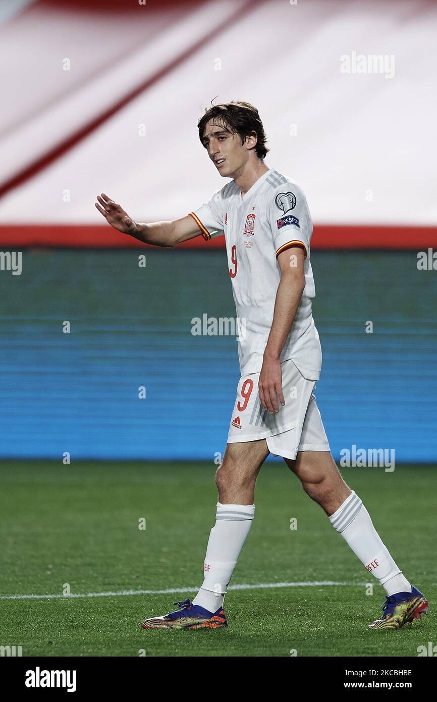 Bryan Gil (SD Eibar) of Spain gestures during the FIFA World Cup 2022 ...