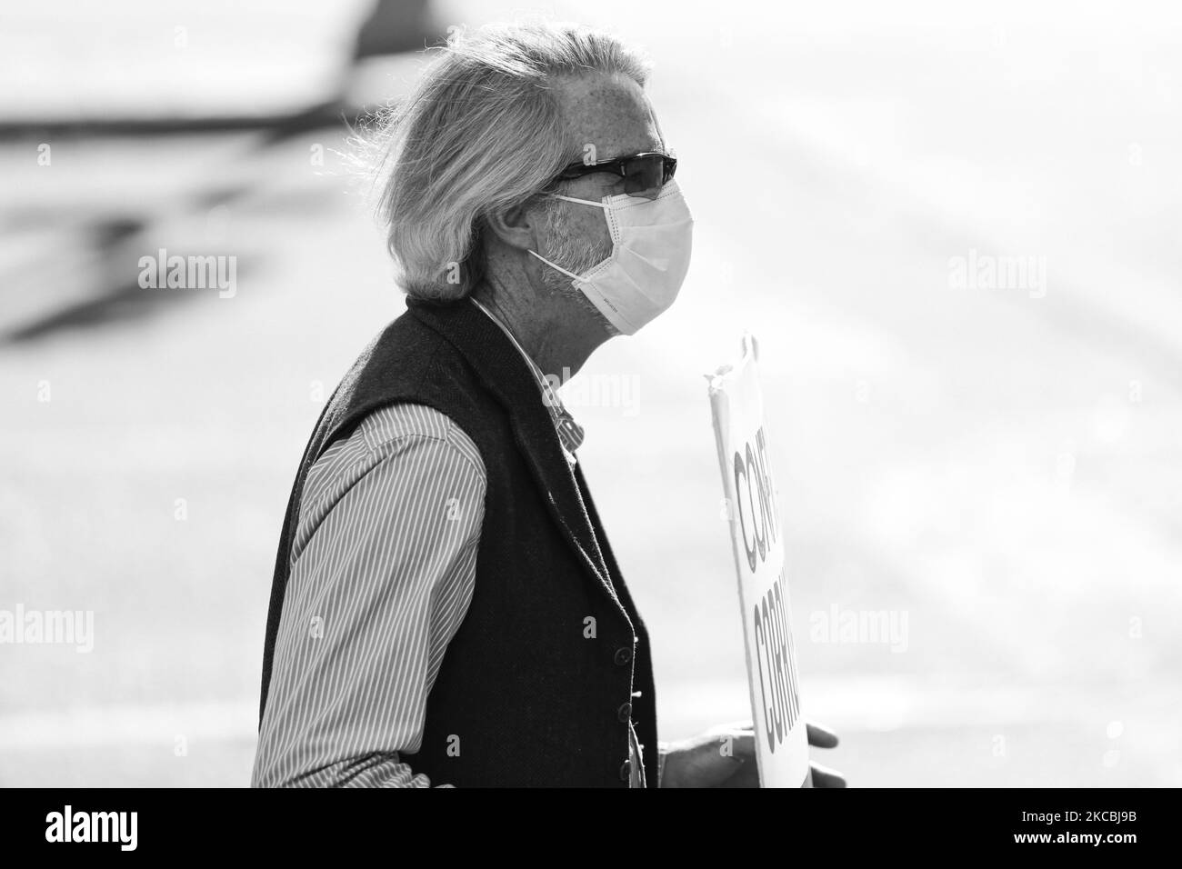 (EDITOR'S NOTE: Image was converted to black and white) Protestors in ...