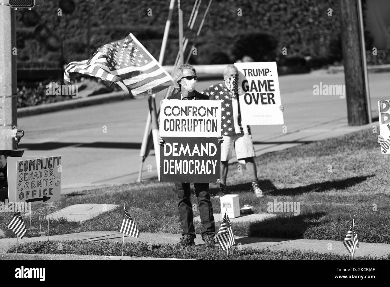 (EDITOR'S NOTE: Image was converted to black and white) Protestors in ...